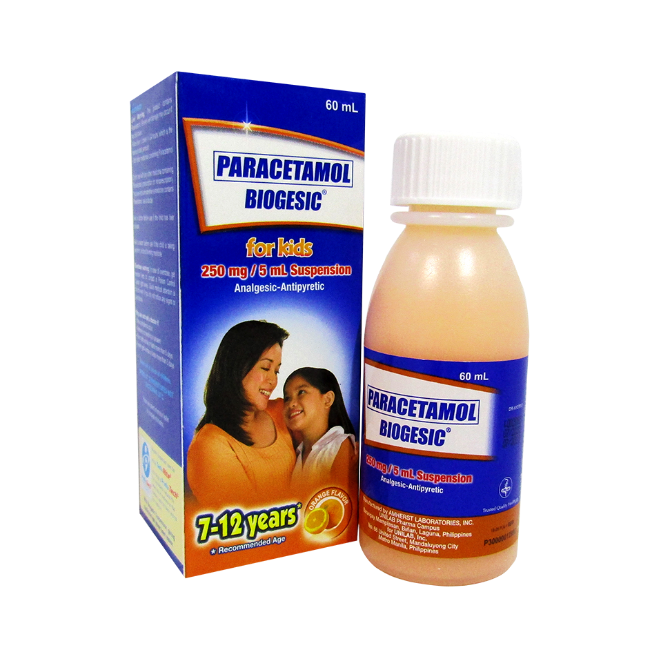 BIOGESIC Paracetamol 250mg / 5mL Suspension 60mL Orange price in the ...